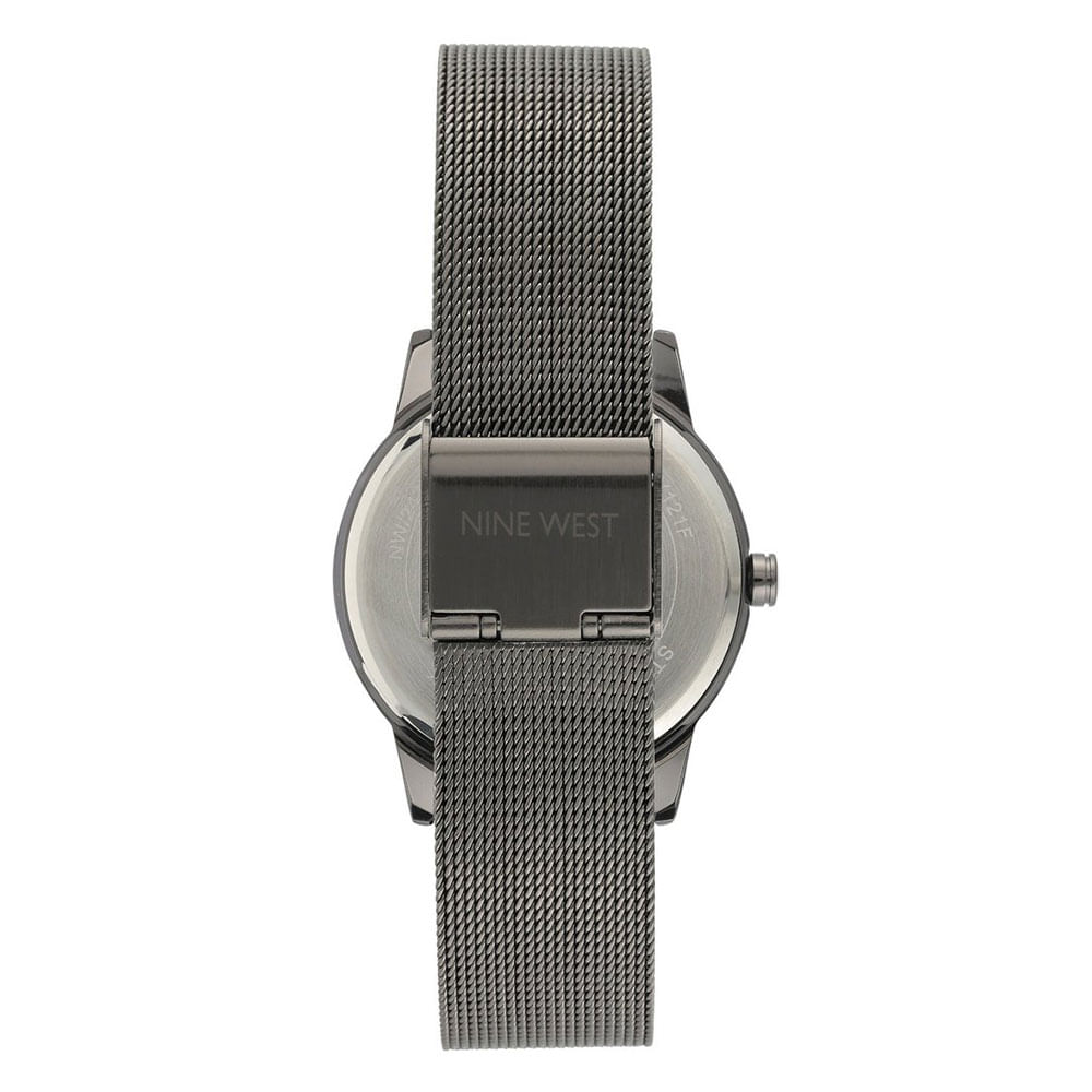 Reloj Nine West análogo metálico negro con flores para mujer - Siman El ...